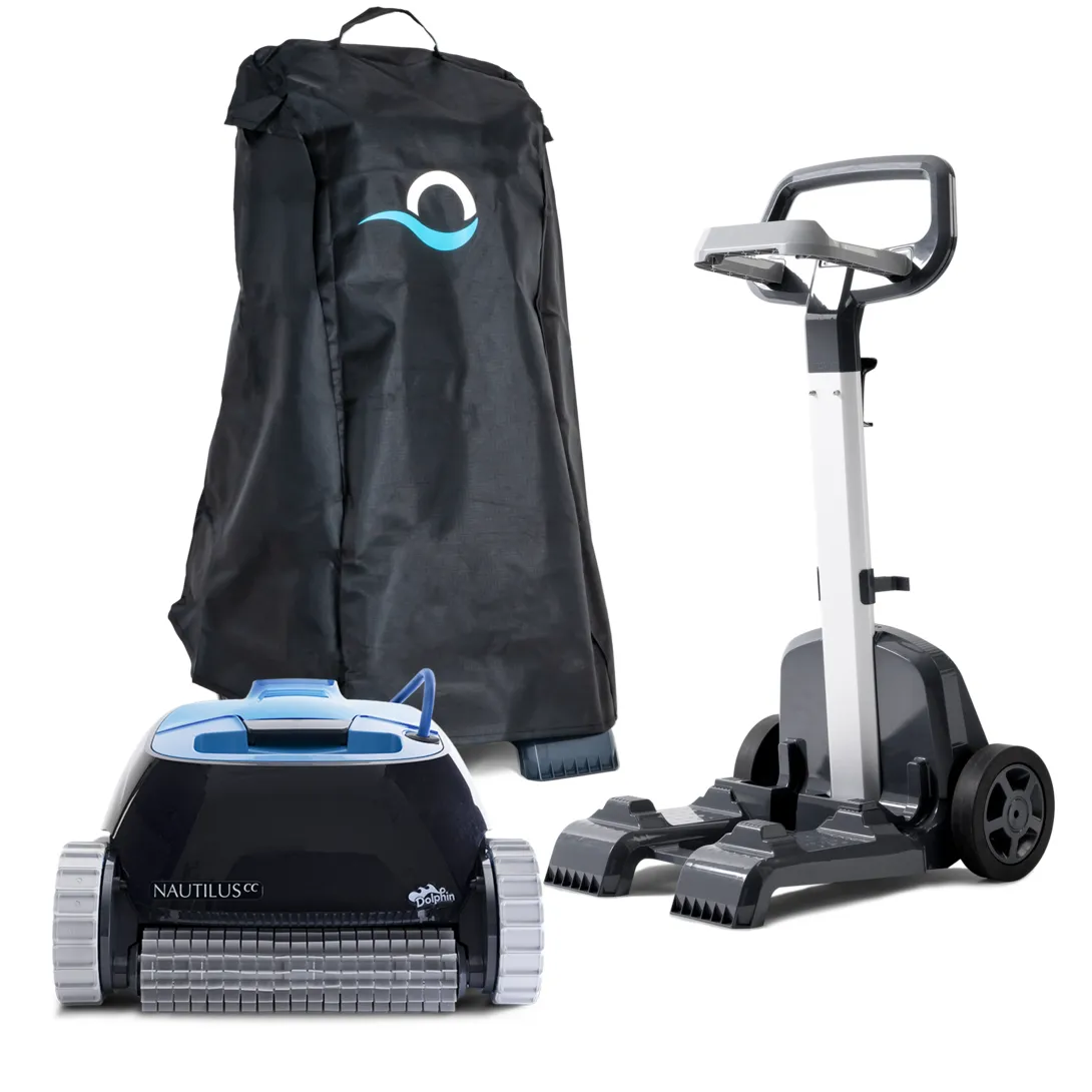 Maytronics Dolphin Nautilus CC Inground Robotic Pool Cleaner with Caddy ...