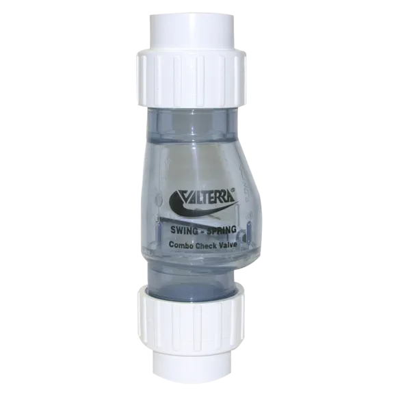 Valterra Clear 1-1/2" PVC Swing/Spring Check Valve 1/2 lb Tension ...