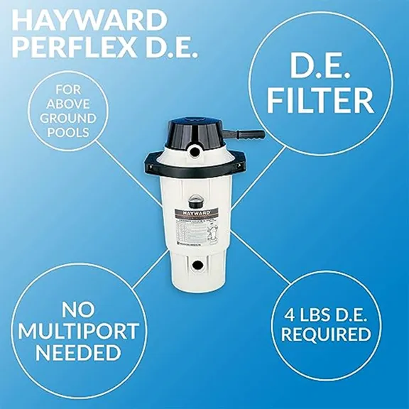 Hayward Perflex Extended-Cycle DE Filter for Large Above-Ground Pools ...
