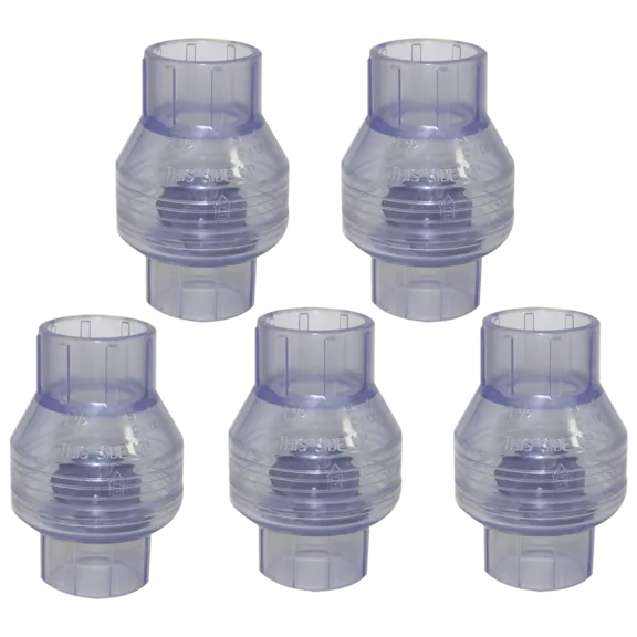Valterra Clear Blue 2" PVC Swing Check Valve Slip (No Spring) (Pack of ...